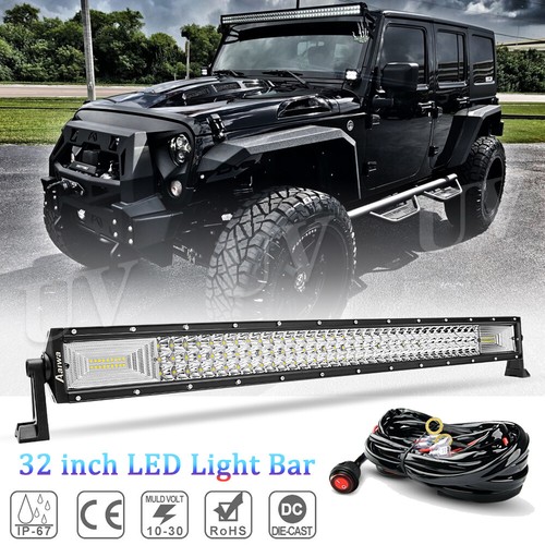 32INCH LED Light Bar 3500W Driving Offroad Flood Spot Combo Work Light ...