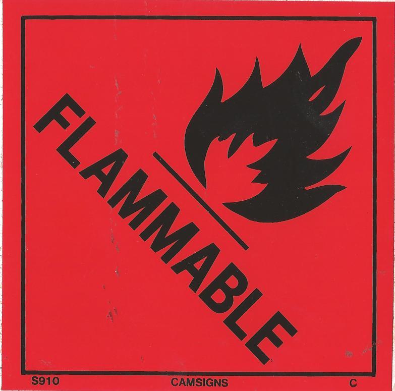 SPONTANEOUSLY COMBUSTABLE SAFETY WARNING SIGN STICKER 2 SIZES VAT | eBay UK