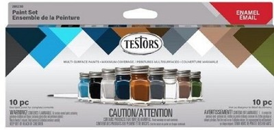 Testors Enamel Paint Set Camo Flat 8 Paints,1 Thinner,1 Brush | eBay