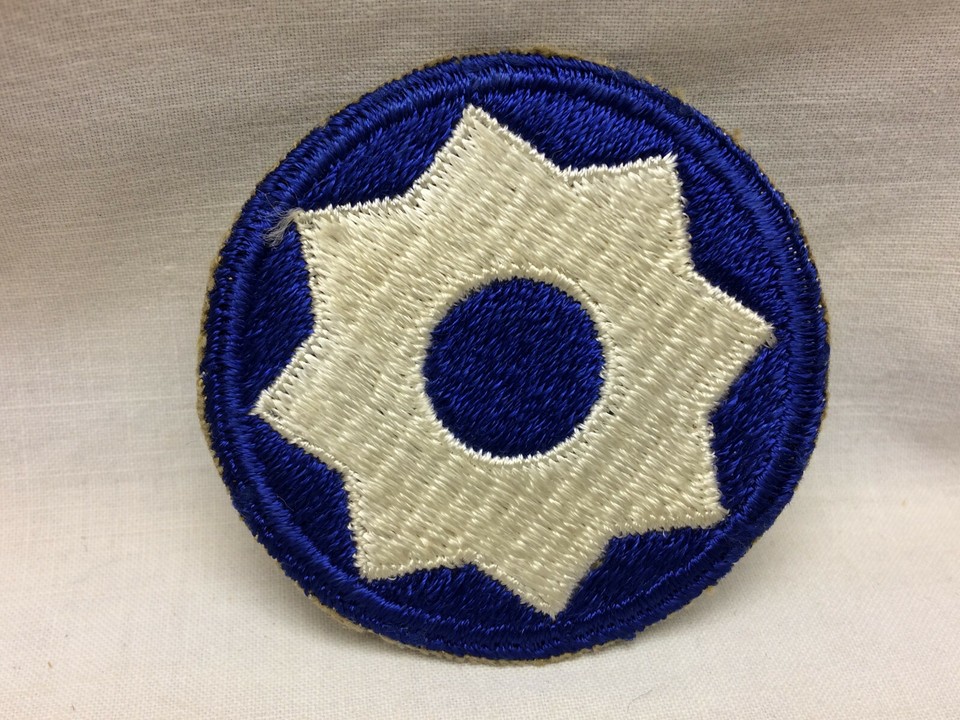 Military Patch Badge 8th Service Command Army White Back Color Border ...