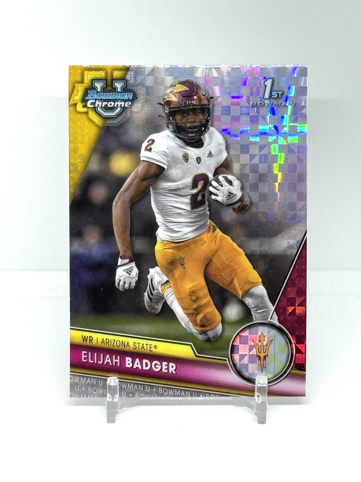 2023 Bowman University Chrome Football #11 Elijah Badger X-Fractor ...