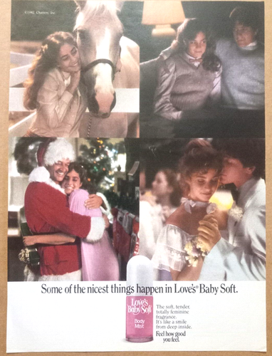 1982 print ad page -Love's Baby Soft fragrance- cute girl boy horse ...