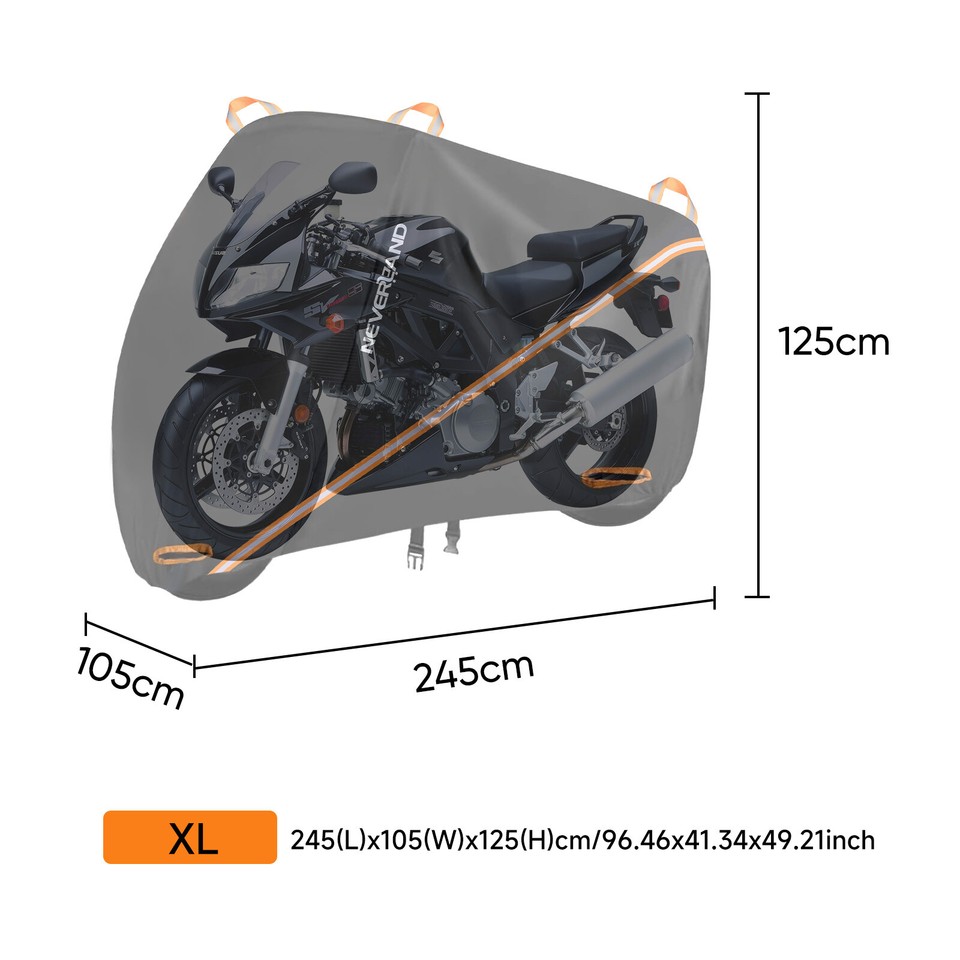 Motorcycle Cover Waterproof Heavy Duty For Winter Outside Storage XL ...