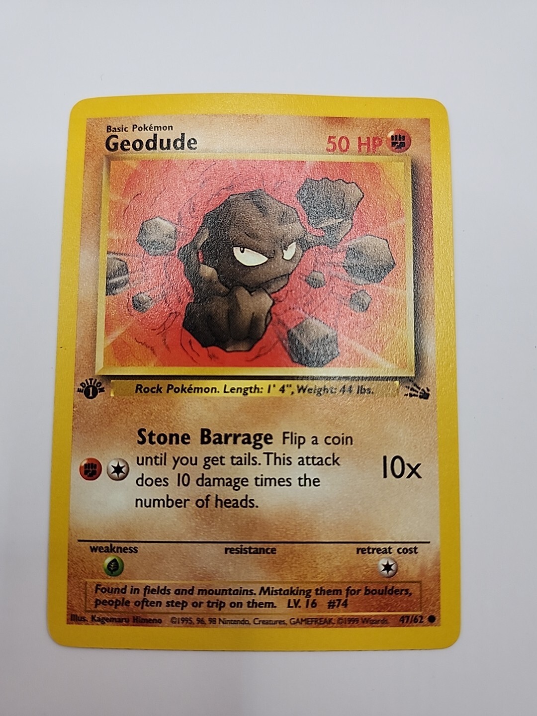 Geodude 47/62 1st Edition Fossil Pokemon Card NM-Mint | eBay