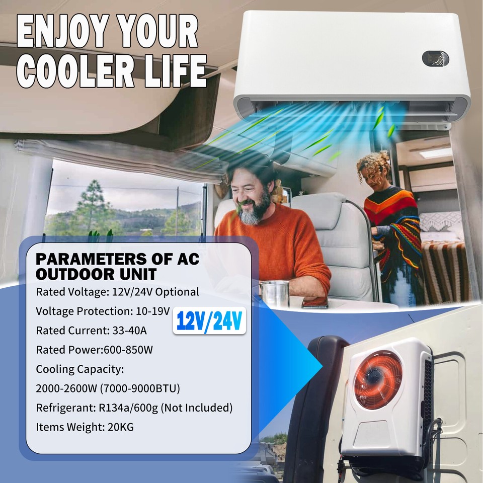 24V Cooling Air Conditioner Split Parking AC Kits For Semi Trucks ...