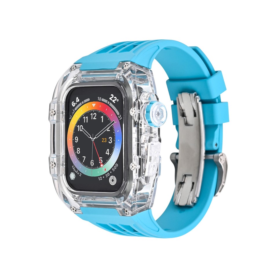 Transparent Case Rubber Band Mod Kit For Apple Watch Ultra 49mm 8 7 6 ...