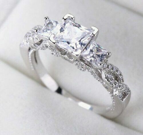 2.50Ct Simulated Diamond Wedding Engagement Bridal Ring Gold Plated ...