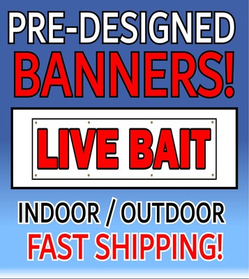 Live Bait fishing Advertising Vinyl Banner Sign Many Sizes USA 13oz ...