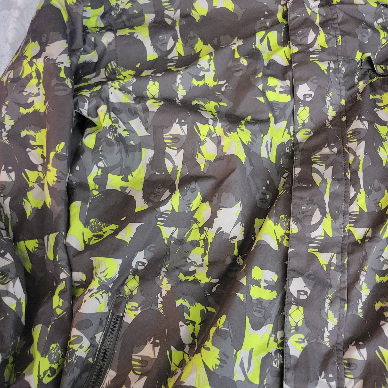 Quiksilver Face Print Neon Green Snowboard Ski Mens Jacket XL Men’s | eBay
