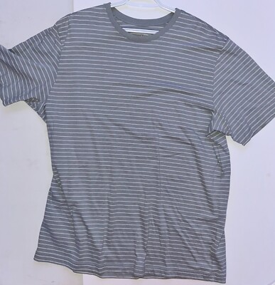 PreOwned Men's Classic Fit Basic Editions XL Short Sleeve Striped Grey T-Shirt | eBay