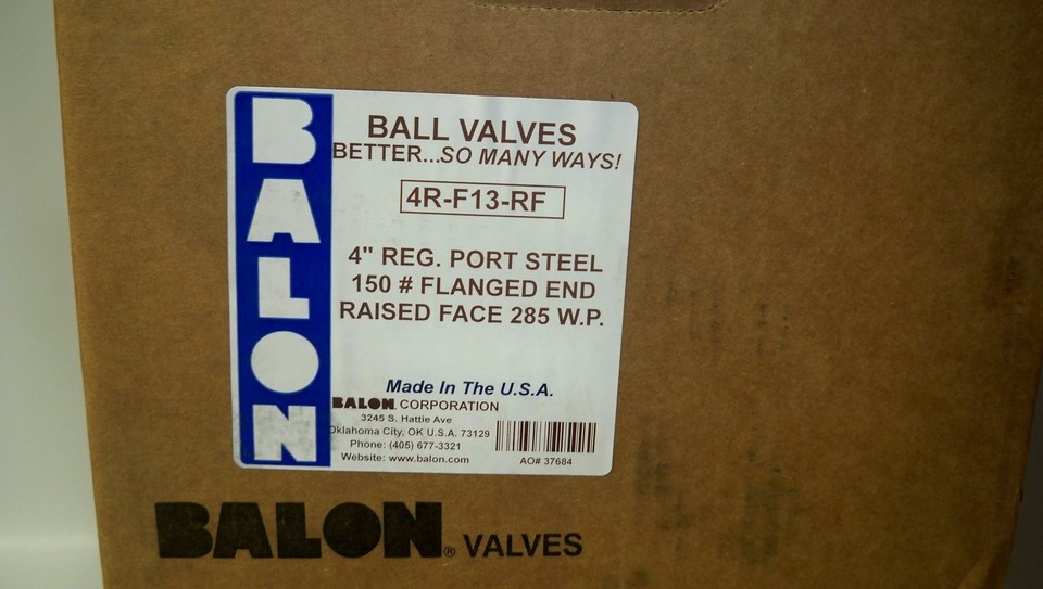 *NEW* Balon 4R-F13-RF 4" Regular Port Steel Flanged End Floating Ball ...