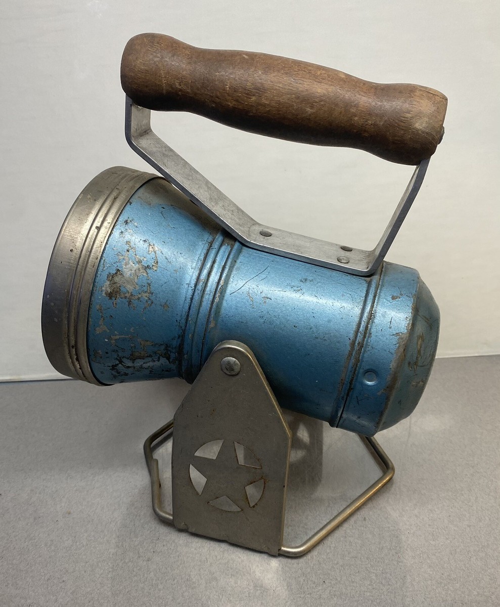 Blue Star With Old Railroad Signal Lantern Vintage Brass Starboard And