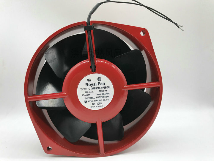 1 pcs ROYAL FAN Fan UFM655D-TP[B56] 200V 172*150×55mm 2 Wire All metal ...