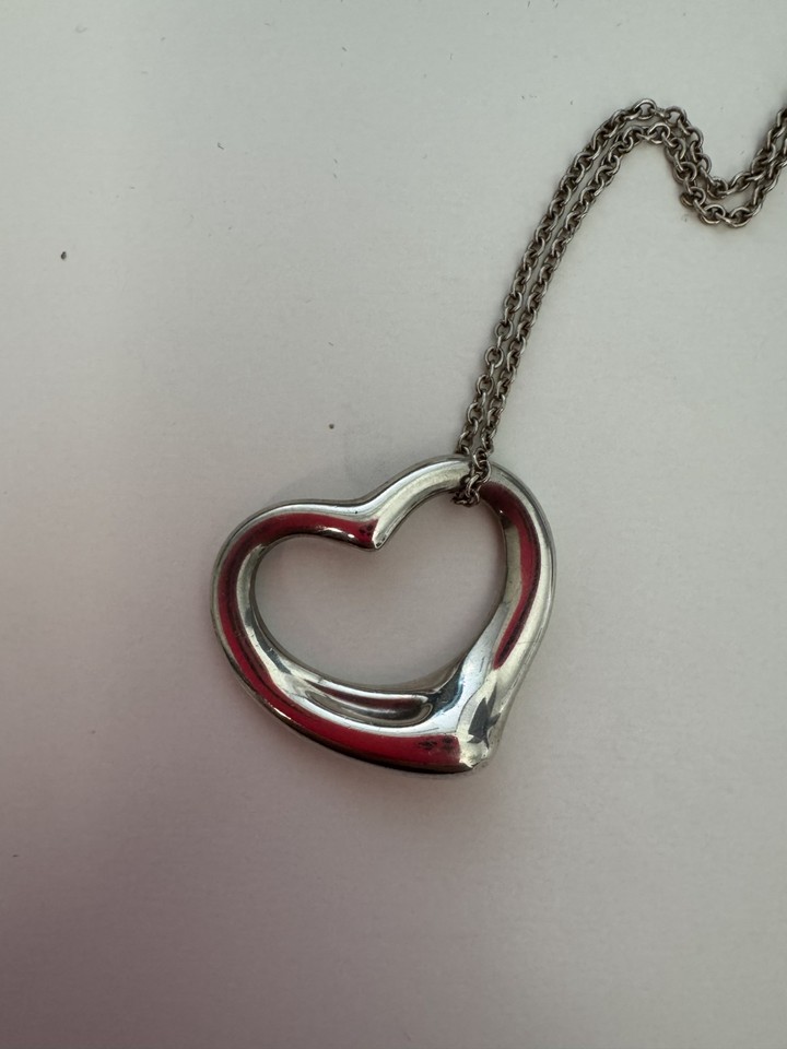 Authentic Tiffany & Co Sterling Silver Large Elsa Peretti Open Heart ...