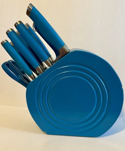 11-Piece Fiestaware Fiesta Ware Peacock Blue Knife Wooden Block Set ...