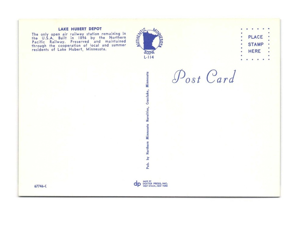 Lake Hubert Depot, Lake Hubert MN vintage postcard unposted | eBay
