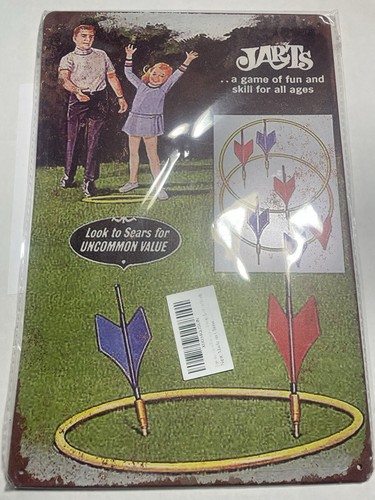 Vintage 1969 Jarts Lawn Darts Game 8x12" Aluminum Metal Sign Reprint | eBay