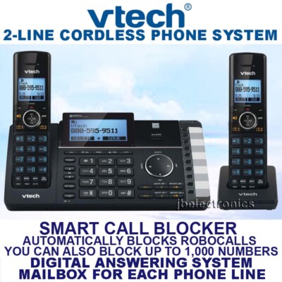 VTECH DS6251 DECT 6.0 2-LINE CORDLESS PHONE+1 CORDLESS HANDSET-SMART ...