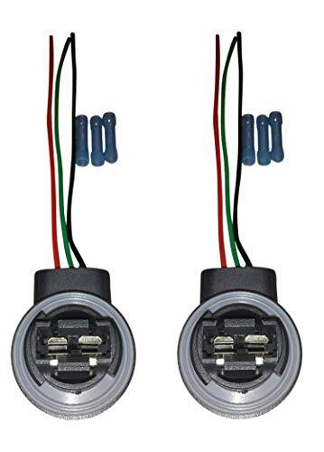 (SET OF TWO) 3157/4157 Wire Harness Pigtail Socket for LED and Standard ...