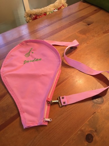 TENNIS RACKET COVER for Junior Girl Tennis Player Named Jordan Pink w ...