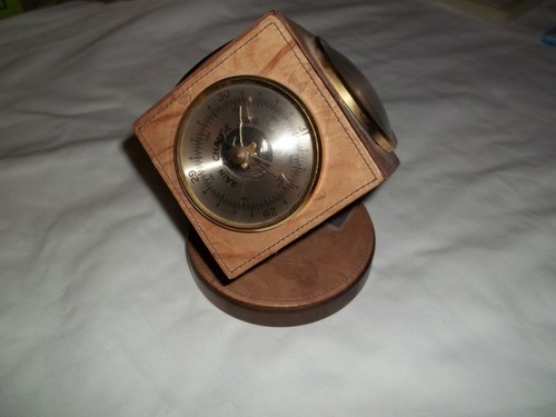 NOYMER Leather Cube Weather Station Thermometer Barometer Hygrometer | eBay