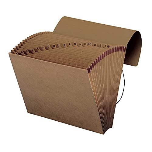 Expanding File with Flap and Cord Closure, 21 Pockets, Alphabetic (A-Z ...