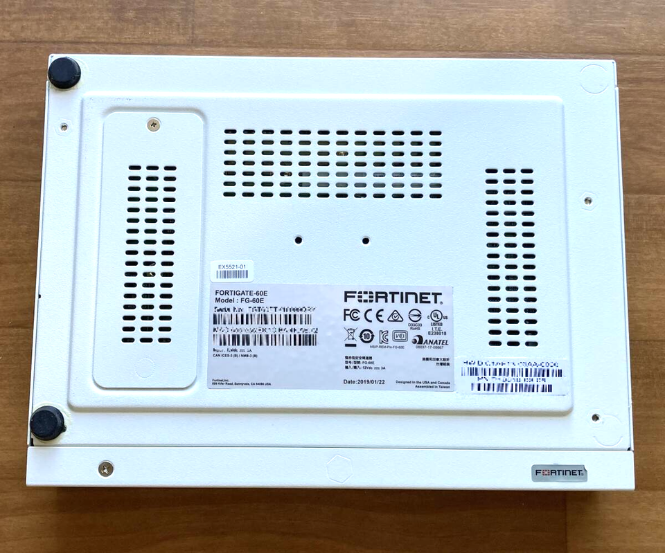 Fortinet Fortigate-60E Network Security Firewall FG-60E w/Adapter ...