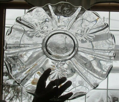 FOSTORIA CHINTZ BAROQUE BLANK 14" UPTURNED EDGE TORTE SERVING PLATTER ...