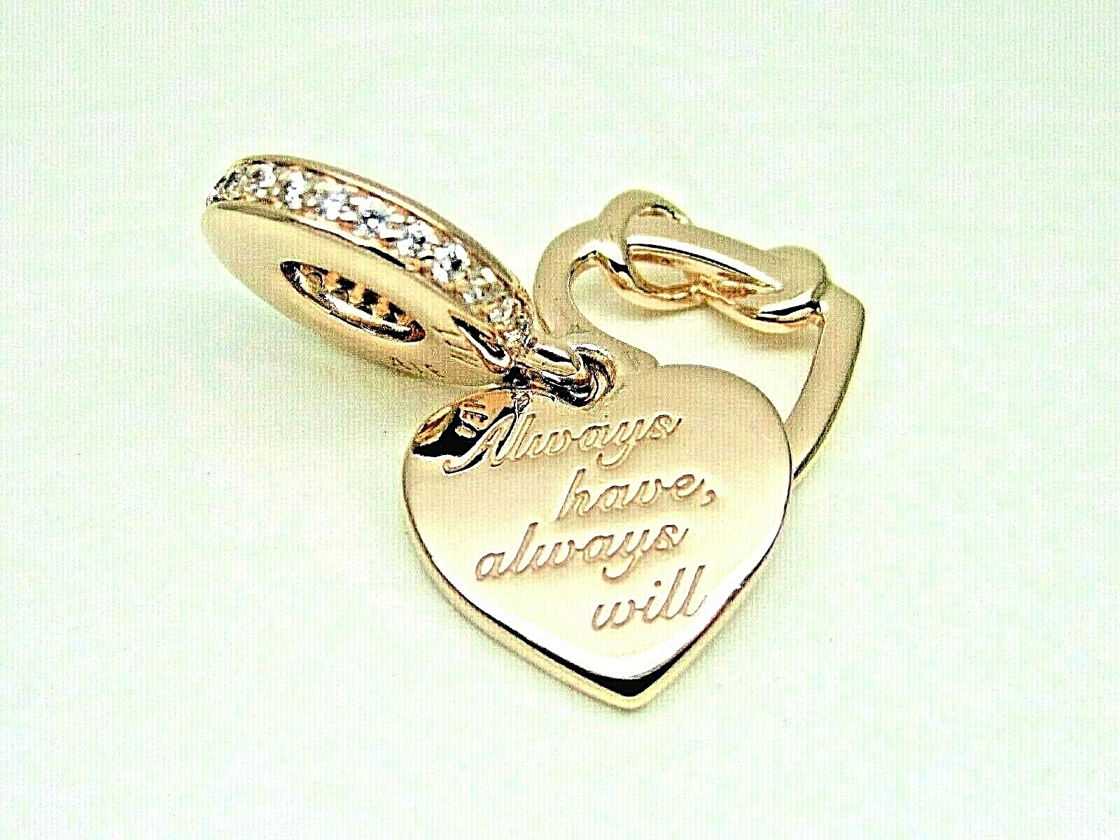 Authentic PANDORA #789369c01 Love You Infinity Heart Charm Rose ...