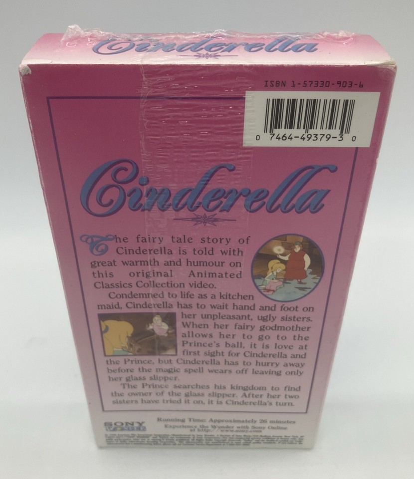 1990 Cinderella Vhs Tape, RARE Sony Wonder Version, Factory Sealed! | eBay