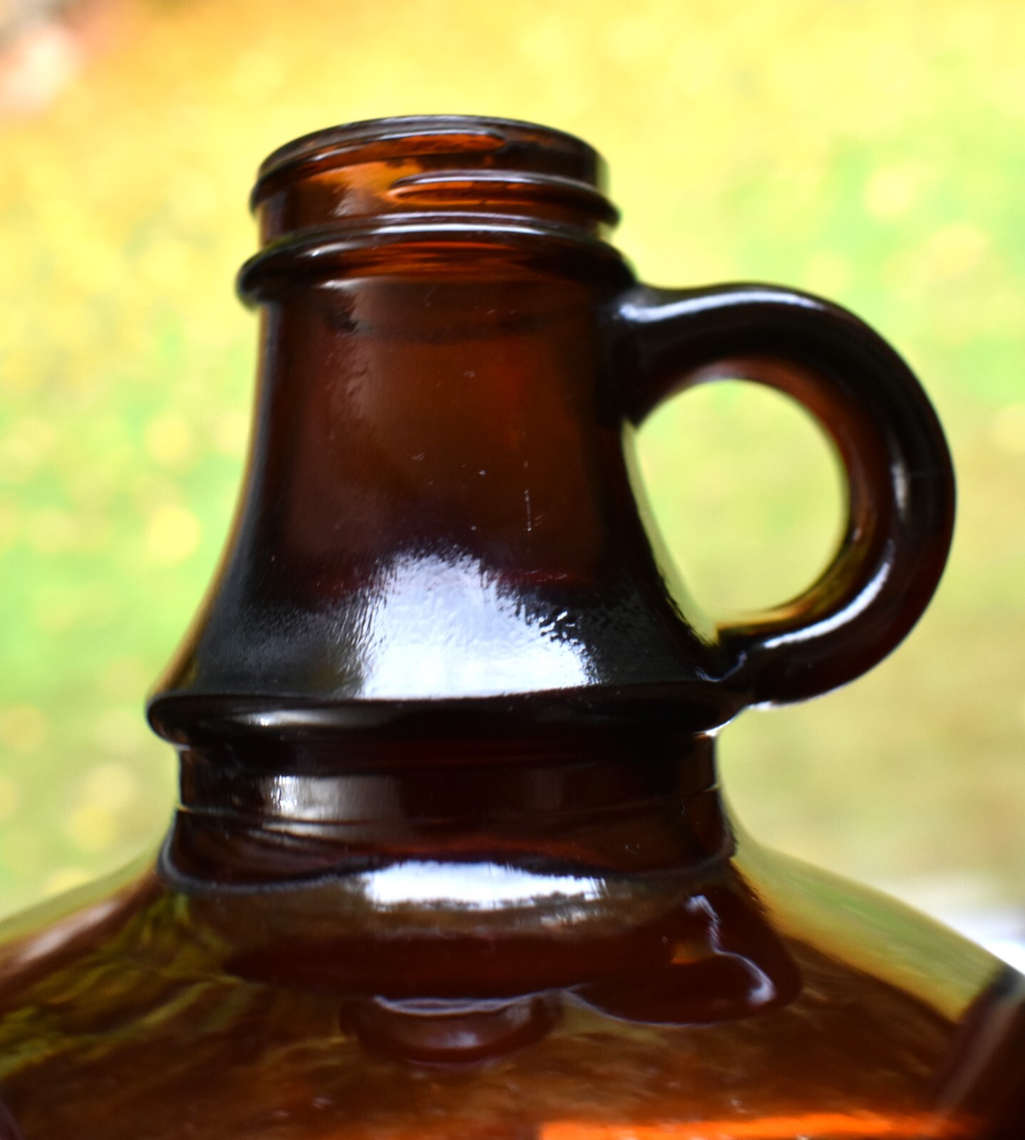 Early Vintage/Antique Brown Amber Glass Jug, Ball Glass Maker One ...