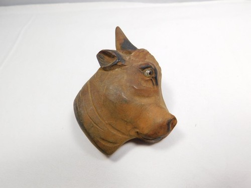 *VINTAGE, HAND-CARVED WOOD OX HEAD, TOBACCO PIPE #C137 | eBay