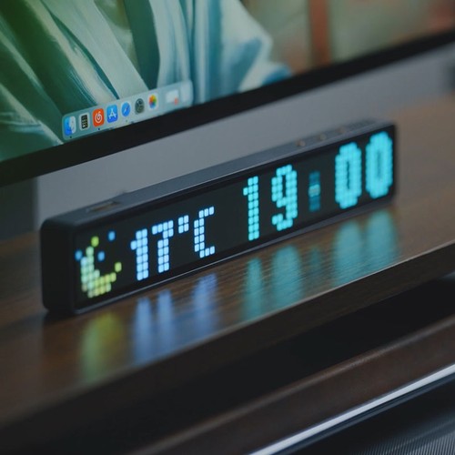 LED Dot Matrix Pixel Clock Pickup Voice Control Music Spectrum Light ...