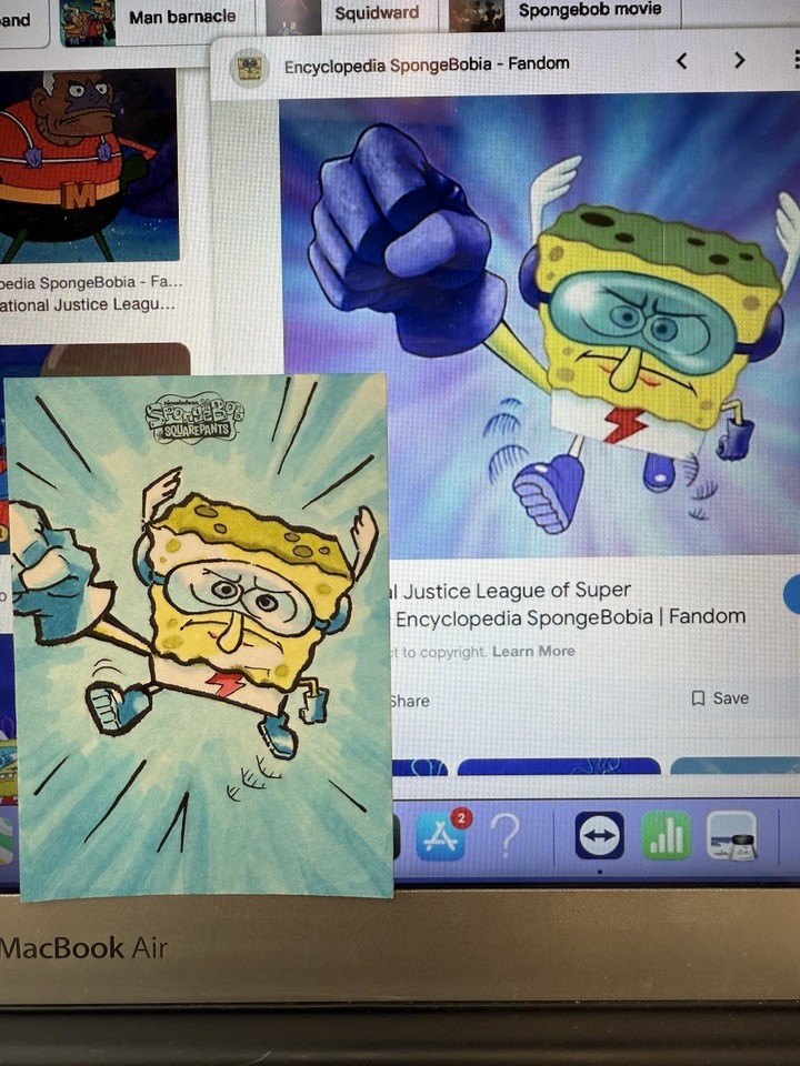 2025 Topps Chrome SpongeBob SquarePants Sketch Superhero Luke Seavers 1 ...