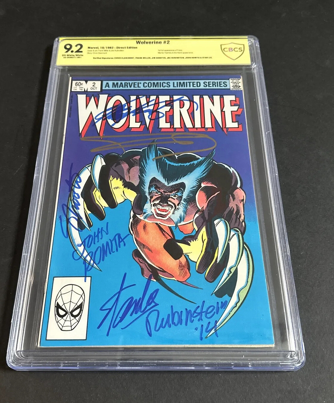 WOLVERINE LIMITED #2 Comic CGC 9.2 Signed Frank Miller Stan Lee John ...