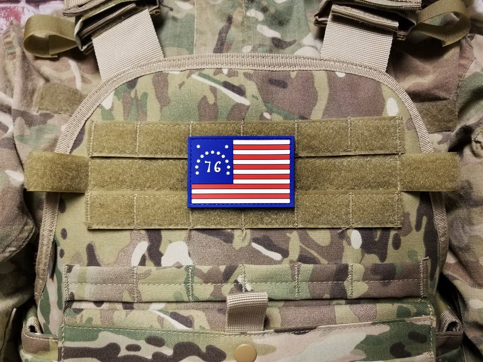 '76 Bennington Revolutionary War US American Flag PVC Military Patch | eBay