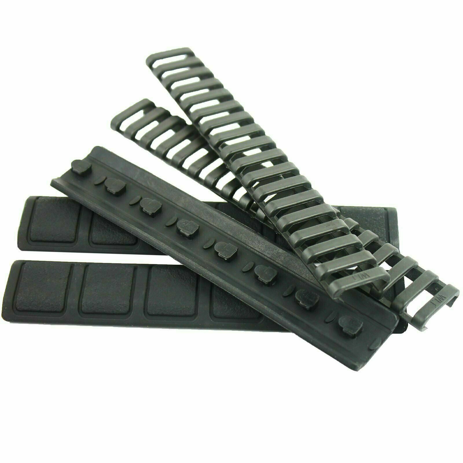3X Textured Keymod Rubber Panel Covers + 2X Picatinny Ladder Rail Cover ...