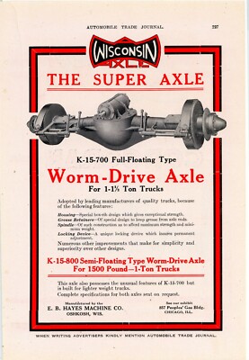 1916 E.B. Hayes Co. Ad: Wisconsin Truck Axles - Oshkosh, Wisconsin | eBay