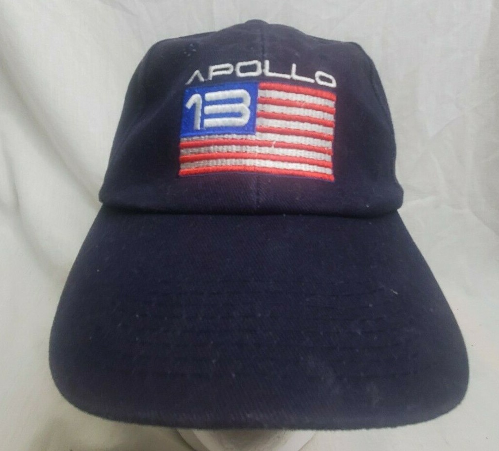 Vintage Apollo 13 Flag Logo Navy Blue Hat Cap Snapbac… - Gem