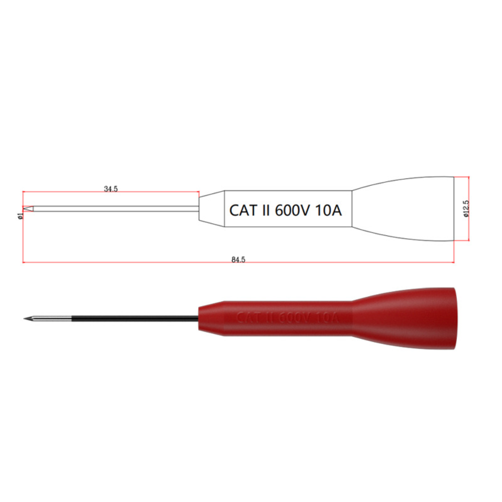 Ultra-fine Multimeter Pen Head 600V/10A Slim-Reach Flat Test Probe ...