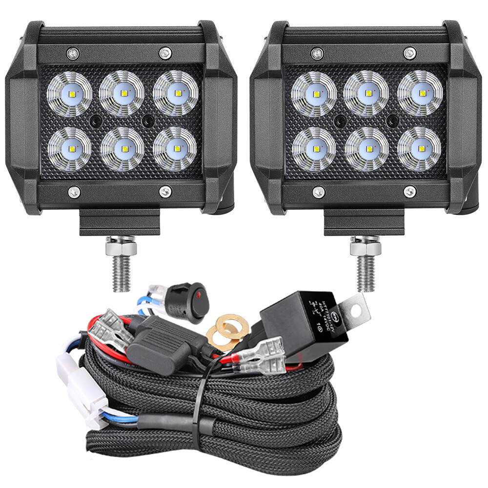 2x 4" LED Cube Work Light Bar Flood Pods Off Road Driving Fog UTV 12V ...