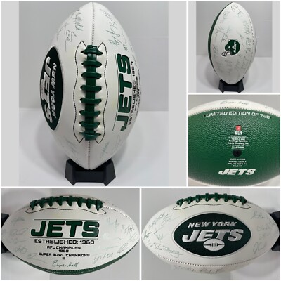 NEW YORK JETS NFL Team Roster Signature Football LIMITED EDITION Brand ...