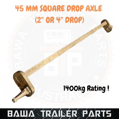 45mm Square Drop Axle (2'' or 4" DROP) ! TRAILER PARTS | eBay Australia