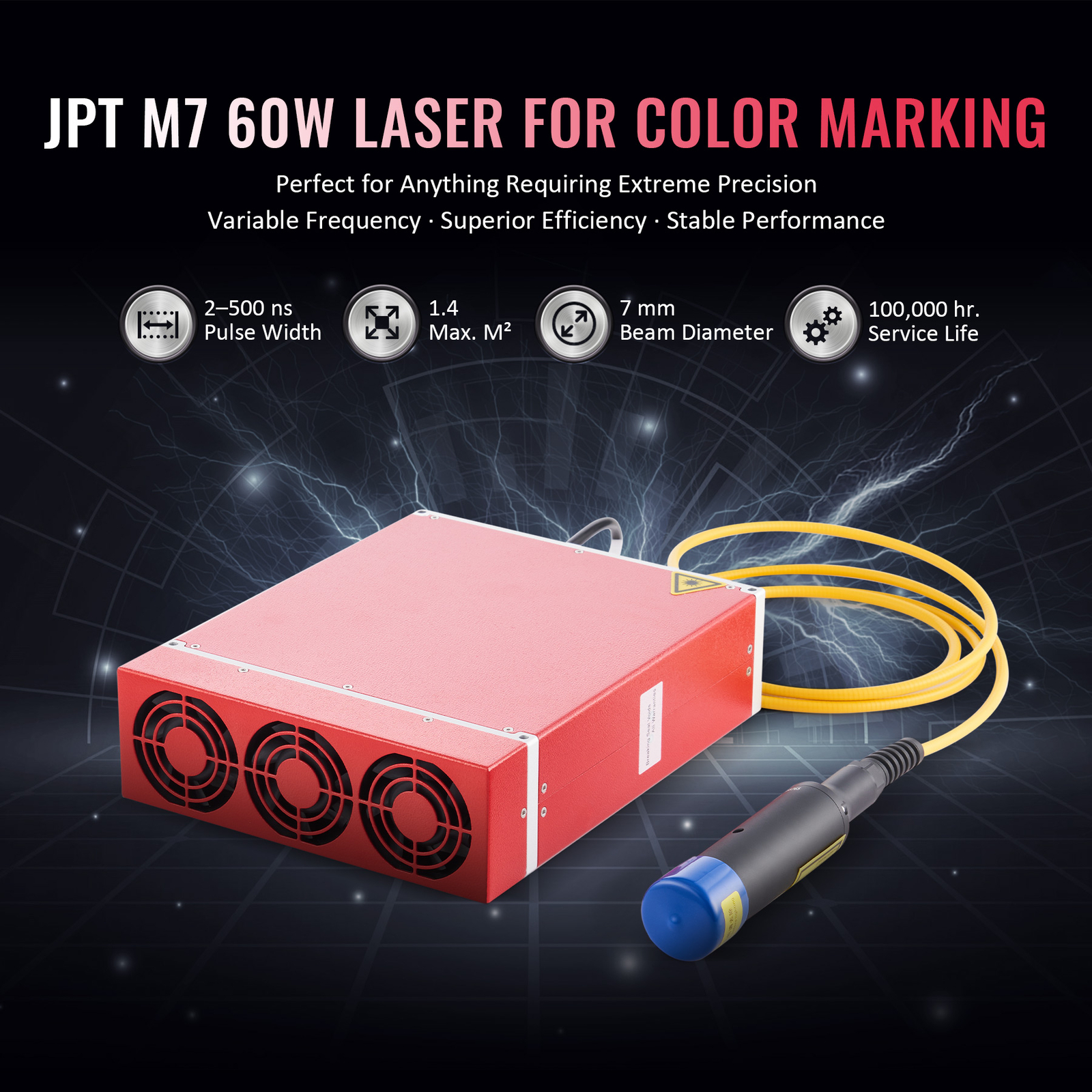 OMTech MOPA Fiber Laser JPT Source 60W Laser Engraver Cutter with ...