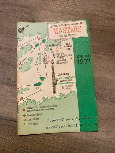 Original 1971 Masters Tournament Spectators Guide Charles Coody Win ...