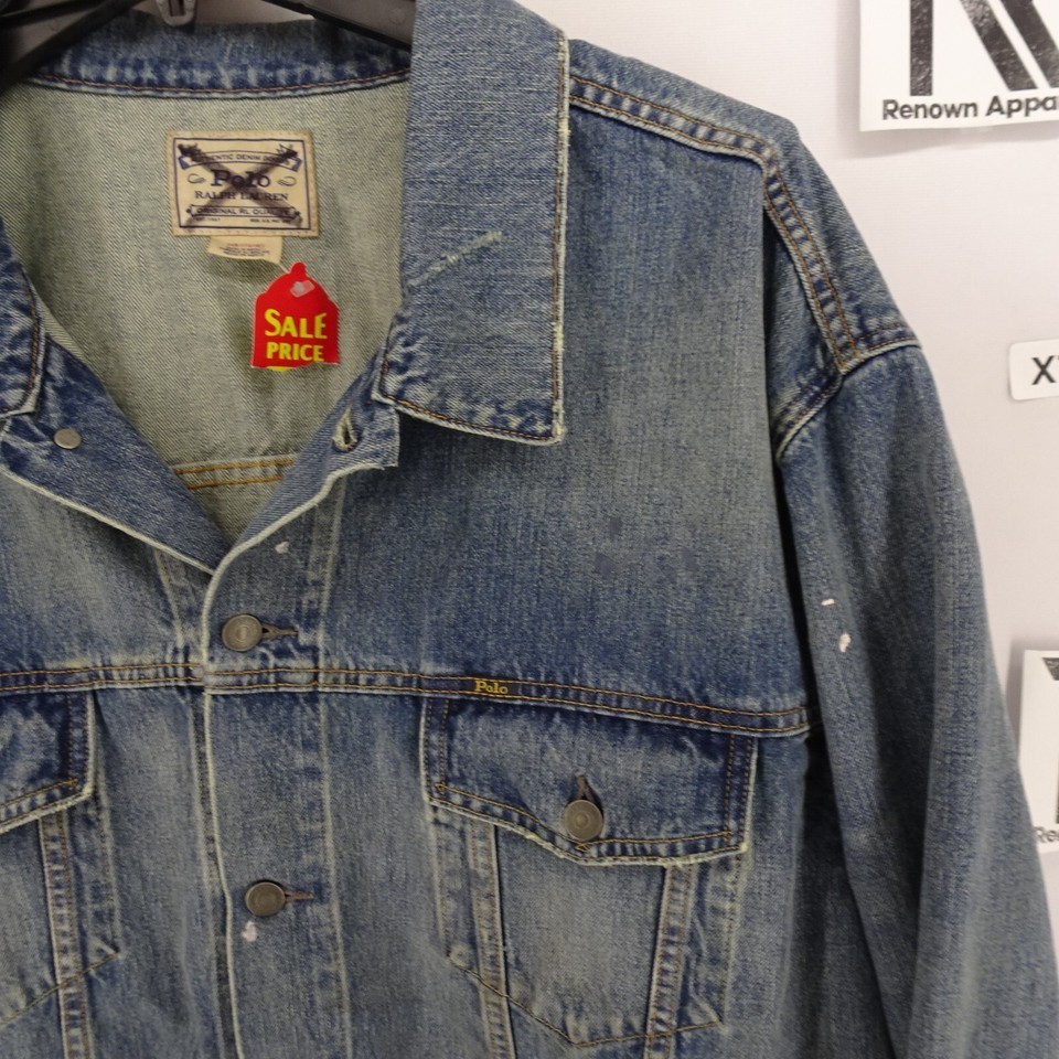 New Mens Polo Ralph Lauren Blue Jean Denim Trucker Jacket Size 3XB 3XL ...
