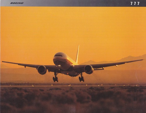 Vintage 1996 Boeing 777 Promo Picture Fact Card Spec Sheet 8.5"x11" | eBay