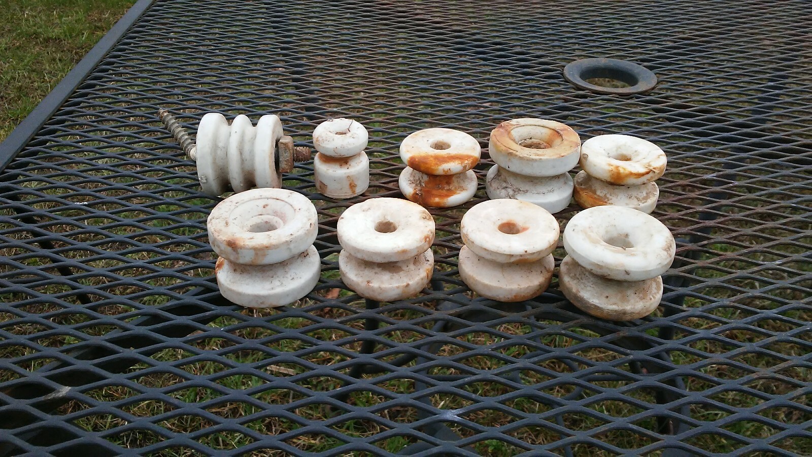 Vintage Set of 9 Small Porcelain Spool Insulators | eBay