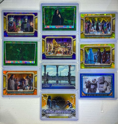 Star Wars 10 Card Lot Chrome Sapphire Parallel Vader Obi wan Luke ...