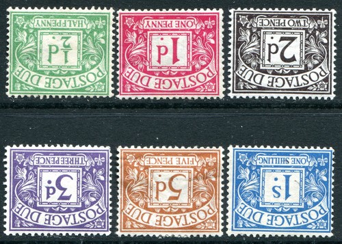 (2) 6 VERY GOOD GV 1914 POSTAGE DUES SIDE/INV WMK SGD1Wi - SGD8Wi ...